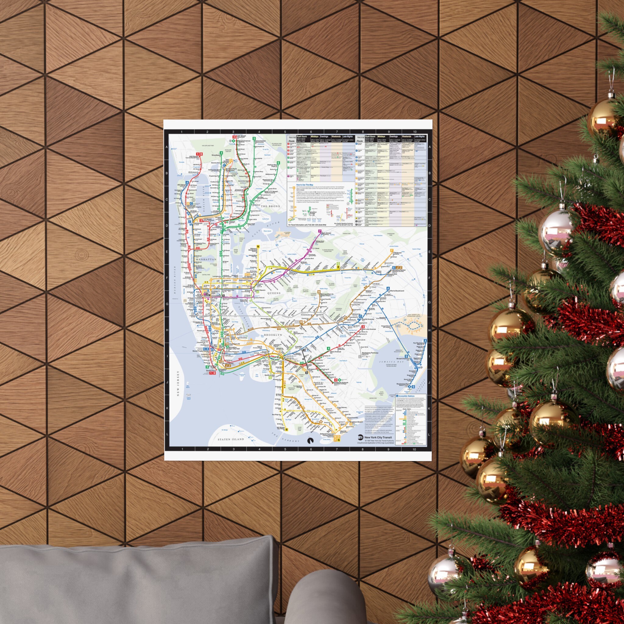 MTA Subway Map 1997 Matte Vertical Posters - Etsy