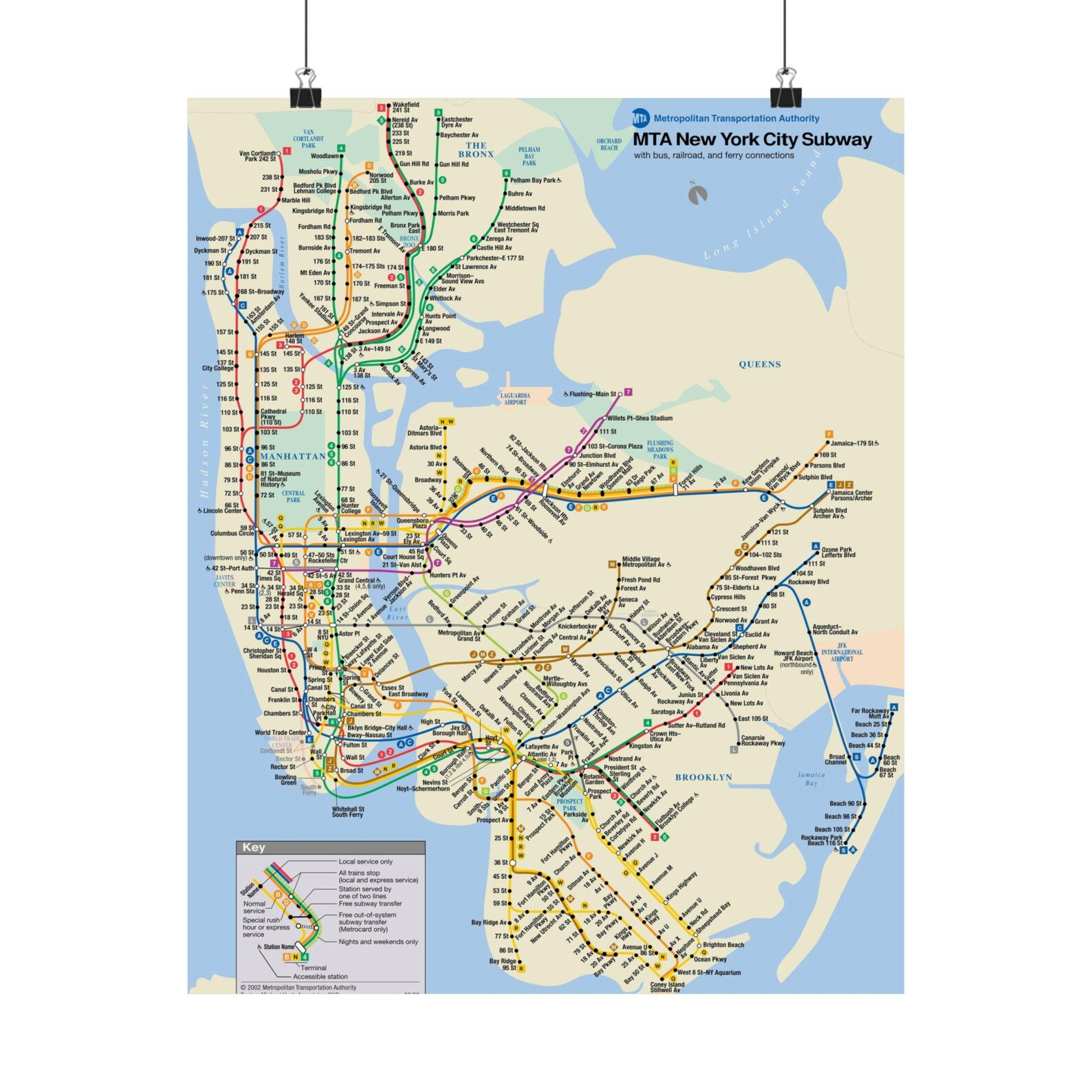 MTA NYC Subway Map Poster February 2002 - Etsy