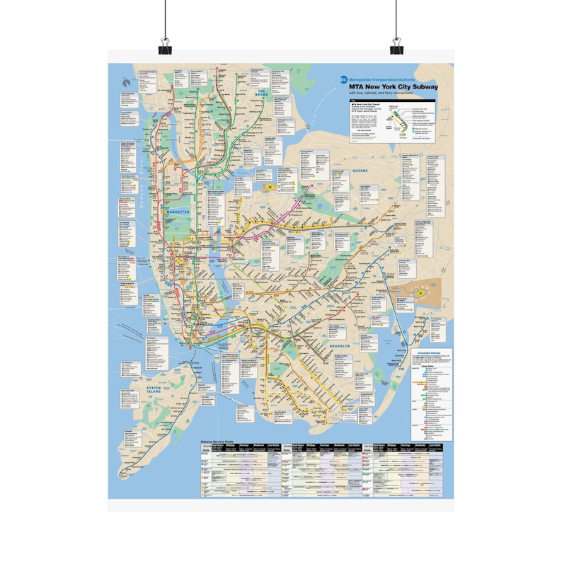 MTA NYC Subway Map Poster May 2003 - Etsy