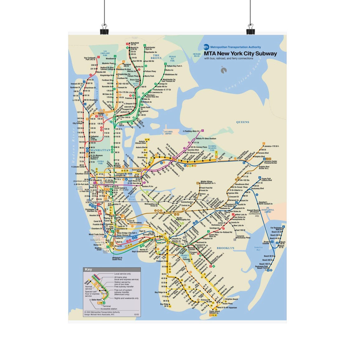 MTA NYC Subway Map Poster February 2002 - Etsy