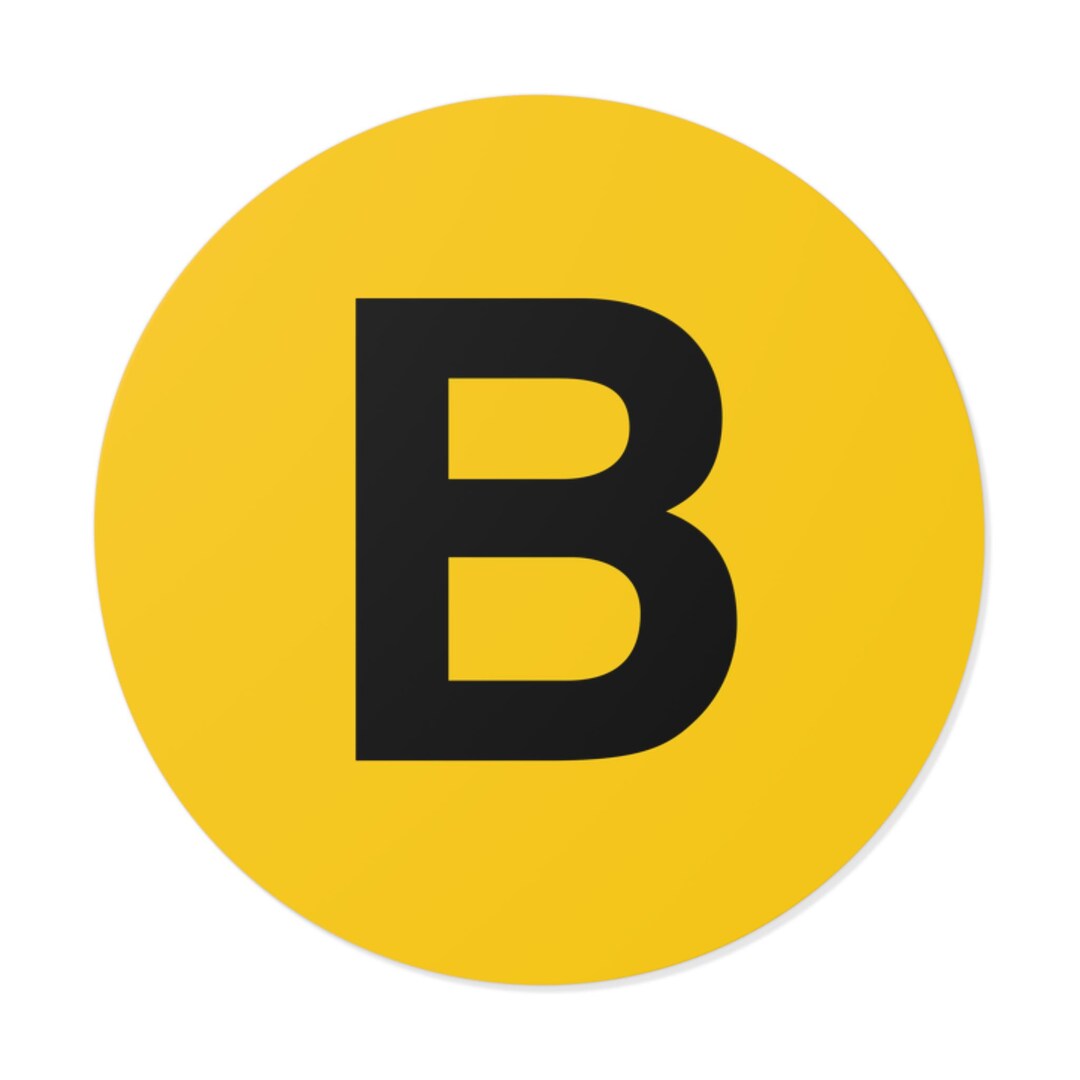 NYC Subway Yellow B Train (discontinued Route) Vinyl Stickers - Etsy