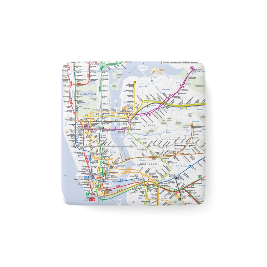 MTA Subway Map (1997) Porcelain Magnet, Square - Etsy