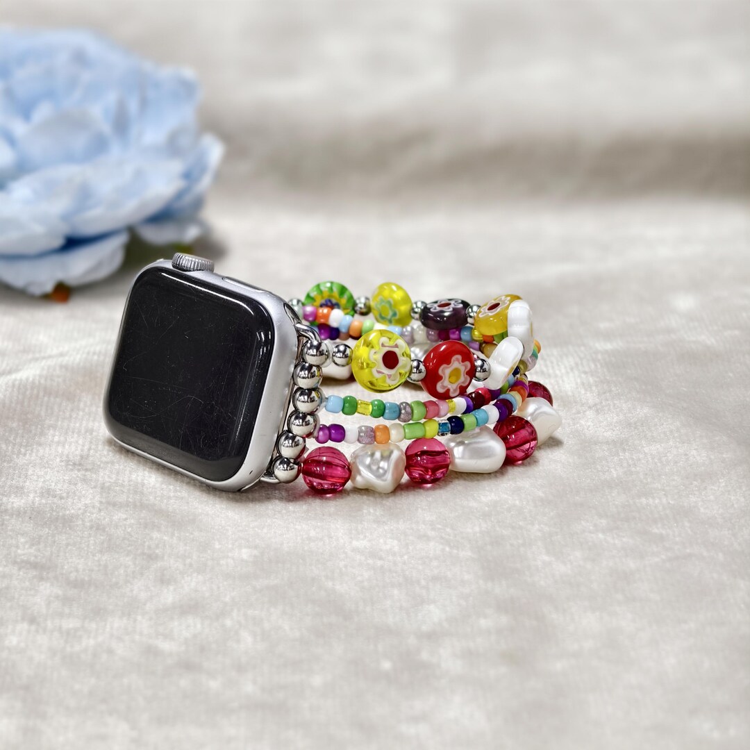 Boho Heishi Beads Pearl Beaded Watch Strap for Apple Watchstrap for ...