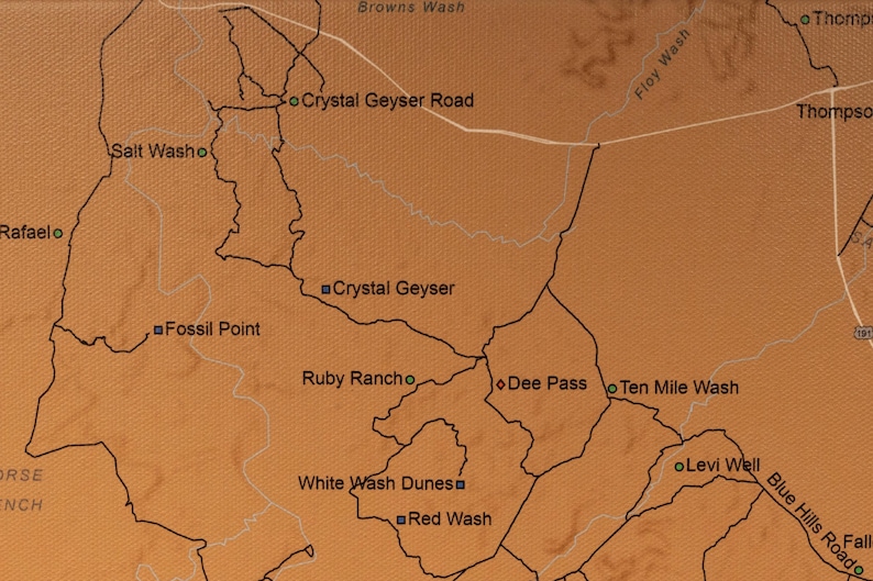 Moab off Road Trails - Push Pin Map - Etsy