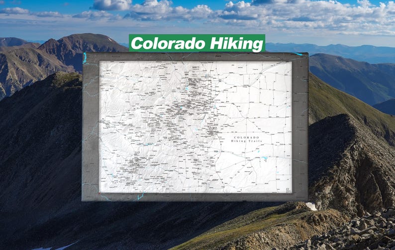 Colorado Hiking Trails - Push Pin Map - Etsy