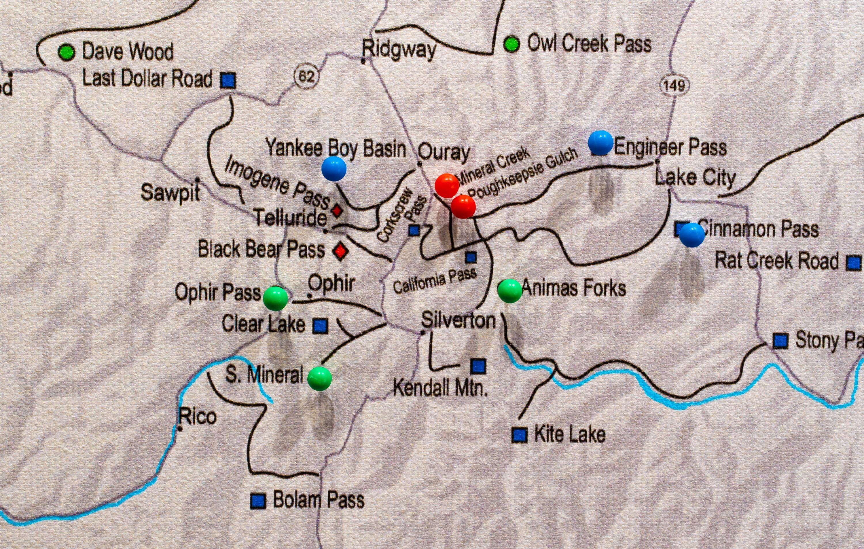 Colorado off Road Trails - Push Pin Map - Etsy