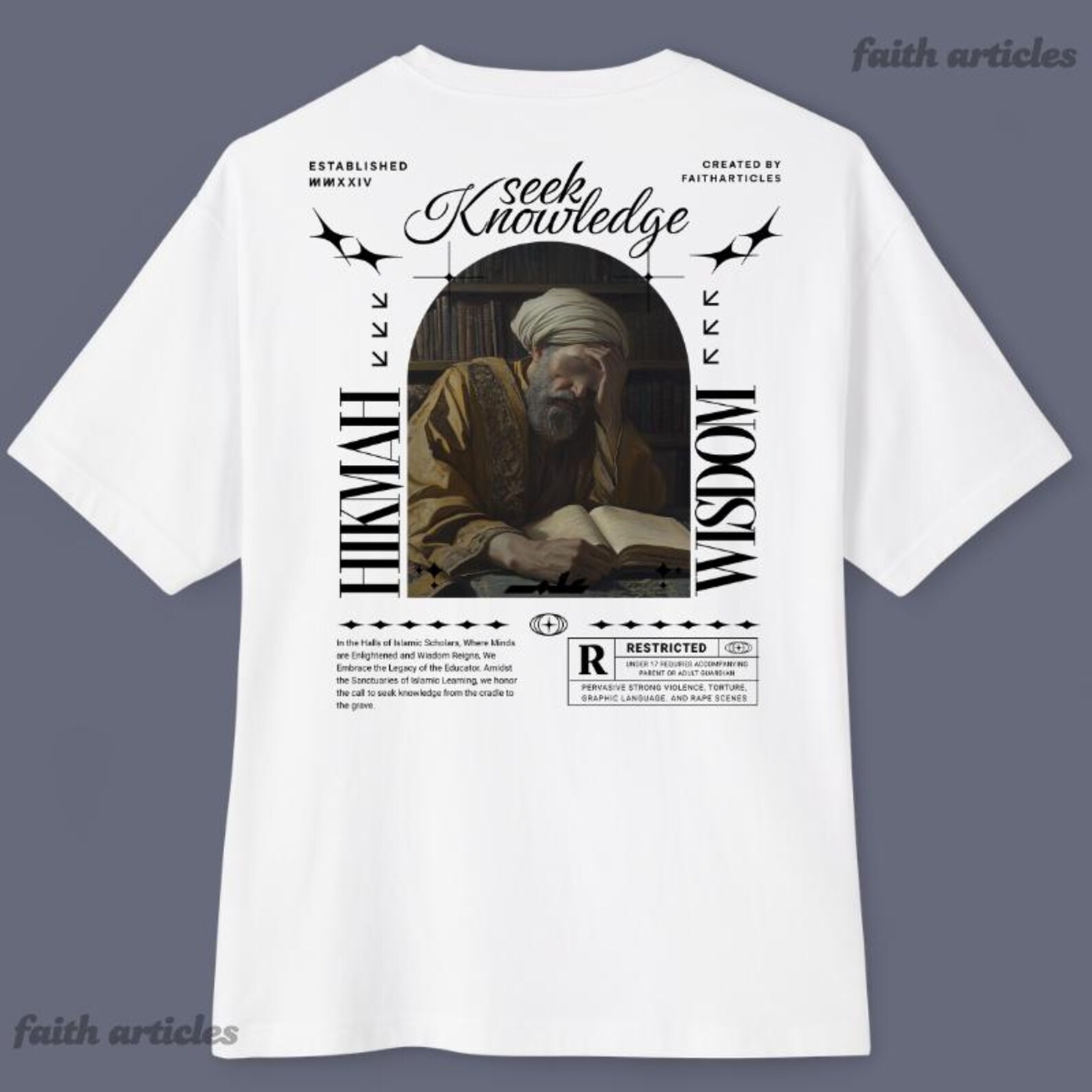 Seek Knowledge Oversized T-shirt, Islam Reminder Shirt, Seek Knowledge ...