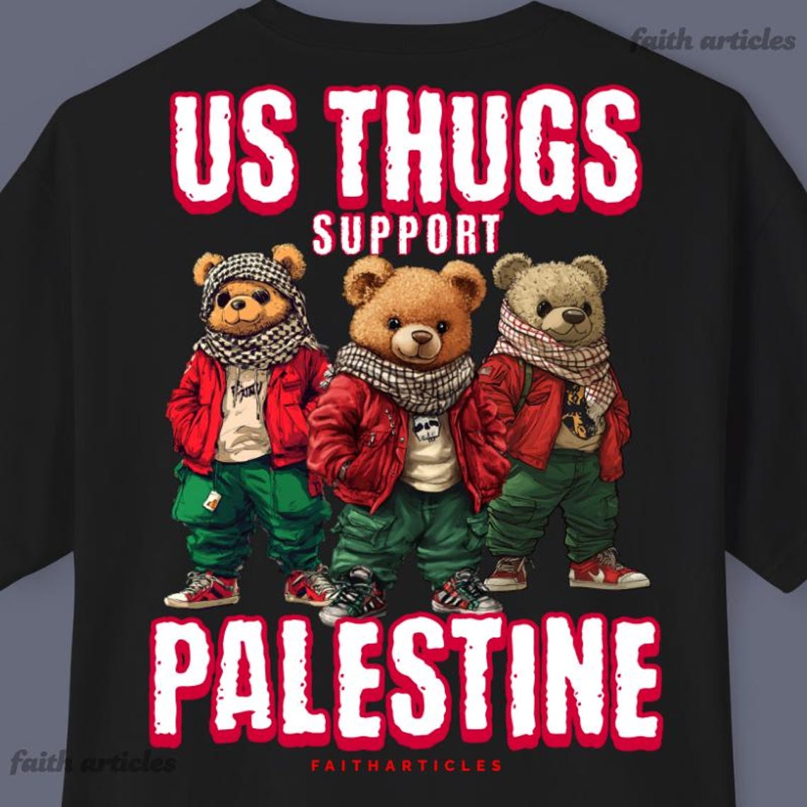 Us Thugs Support Palestine Bears Oversized T-shirt, Bear Shirt ...