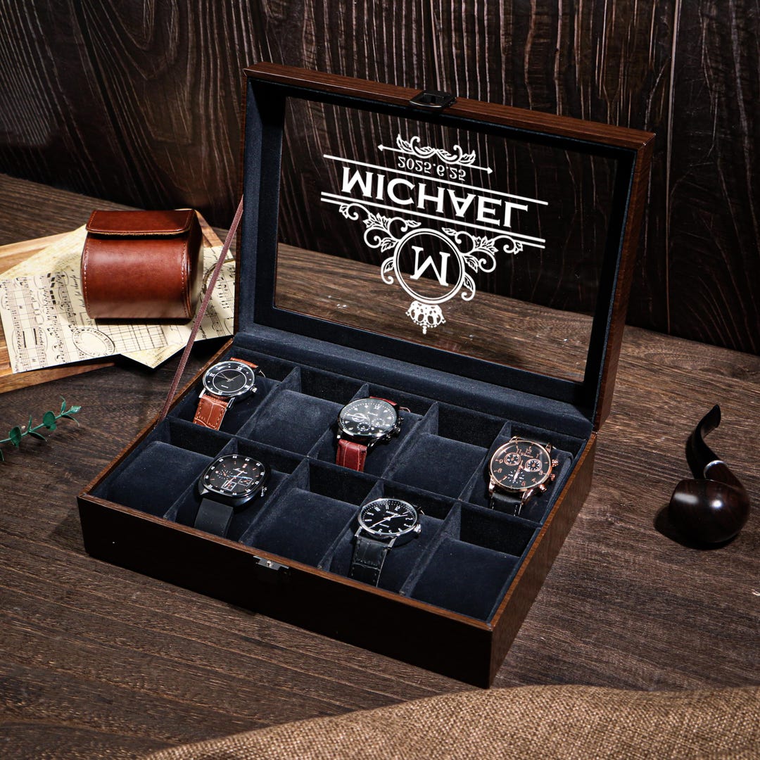 Personalized Watch Storage,custom Engraved Watch Box,gift for Dad ...