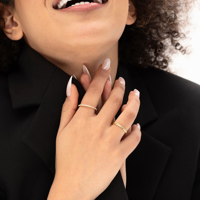 Thin Stacking Rope Ring, Infinity Loose Twisted Skinny Wedding Band ...