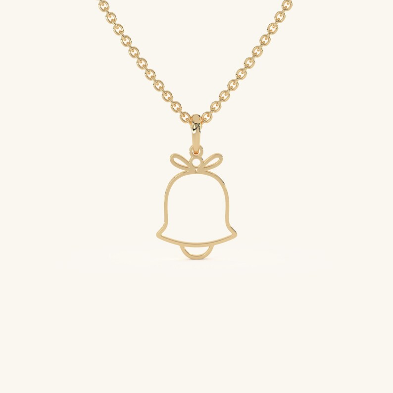 Christmas Bells Necklace 14k Thick Gold Plated on Sterling Silver, Cute ...
