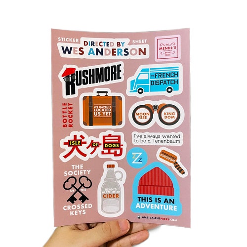 Wes Anderson Movie Sticker Set - Etsy