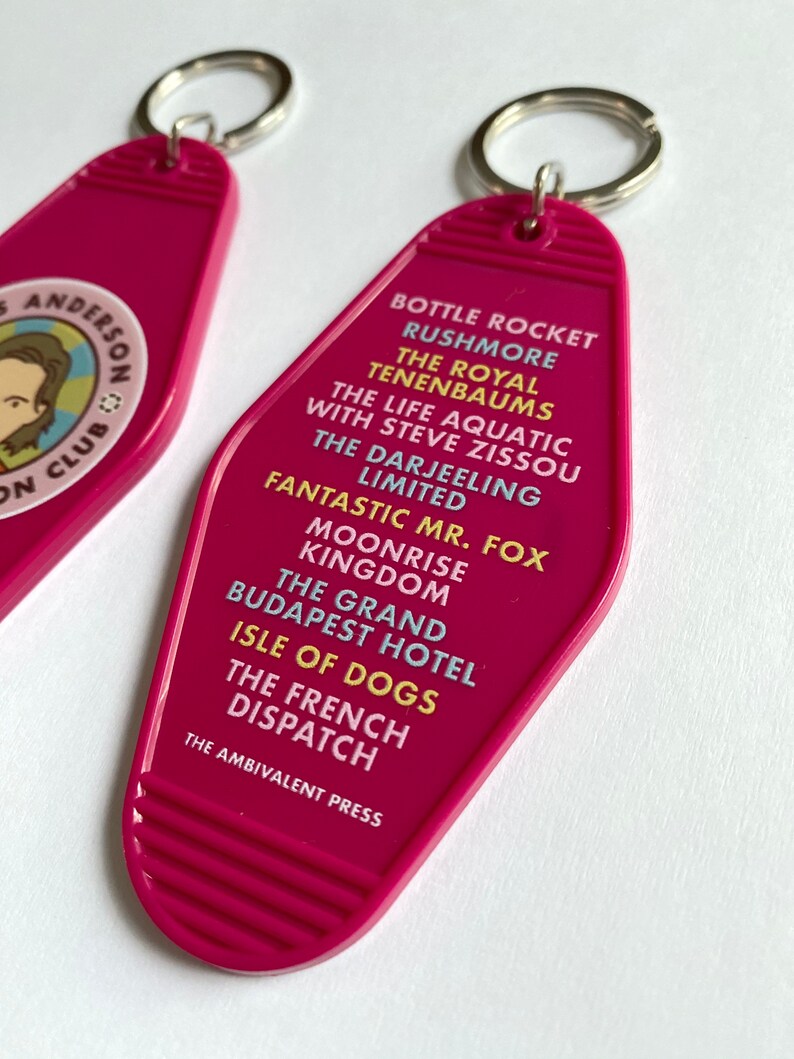 Wes Anderson Film Appreciation Club Retro Motel Key Fob - Etsy
