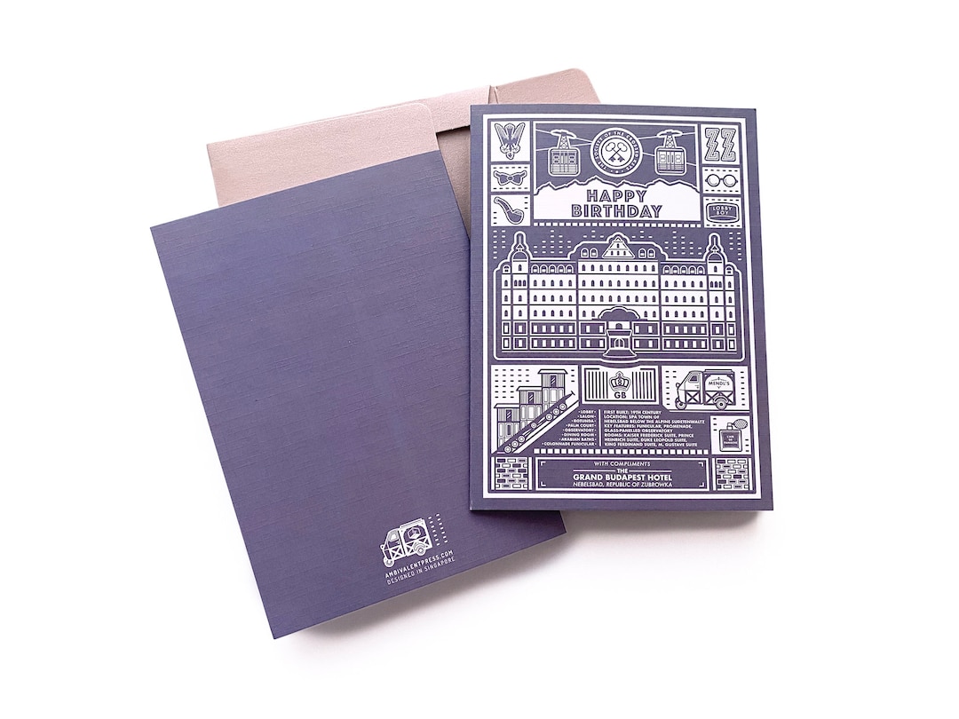 The Grand Budapest Hotel Happy Birthday Card - Etsy