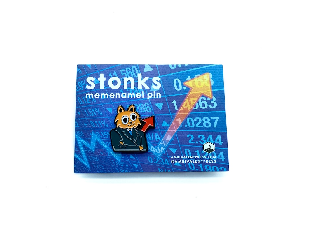 Cat Stonks Meme Enamel Pin - Etsy