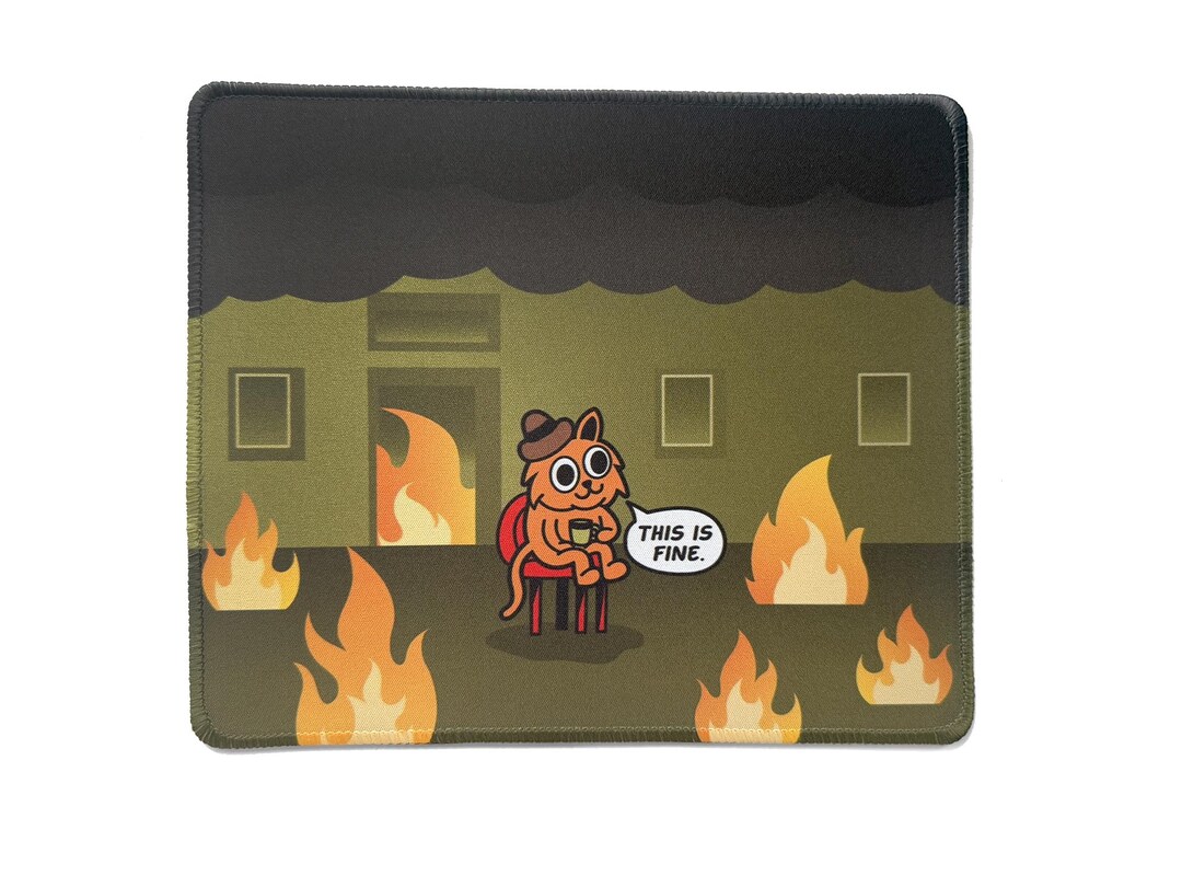 This is Fine Cat Meme Mousepad - Etsy