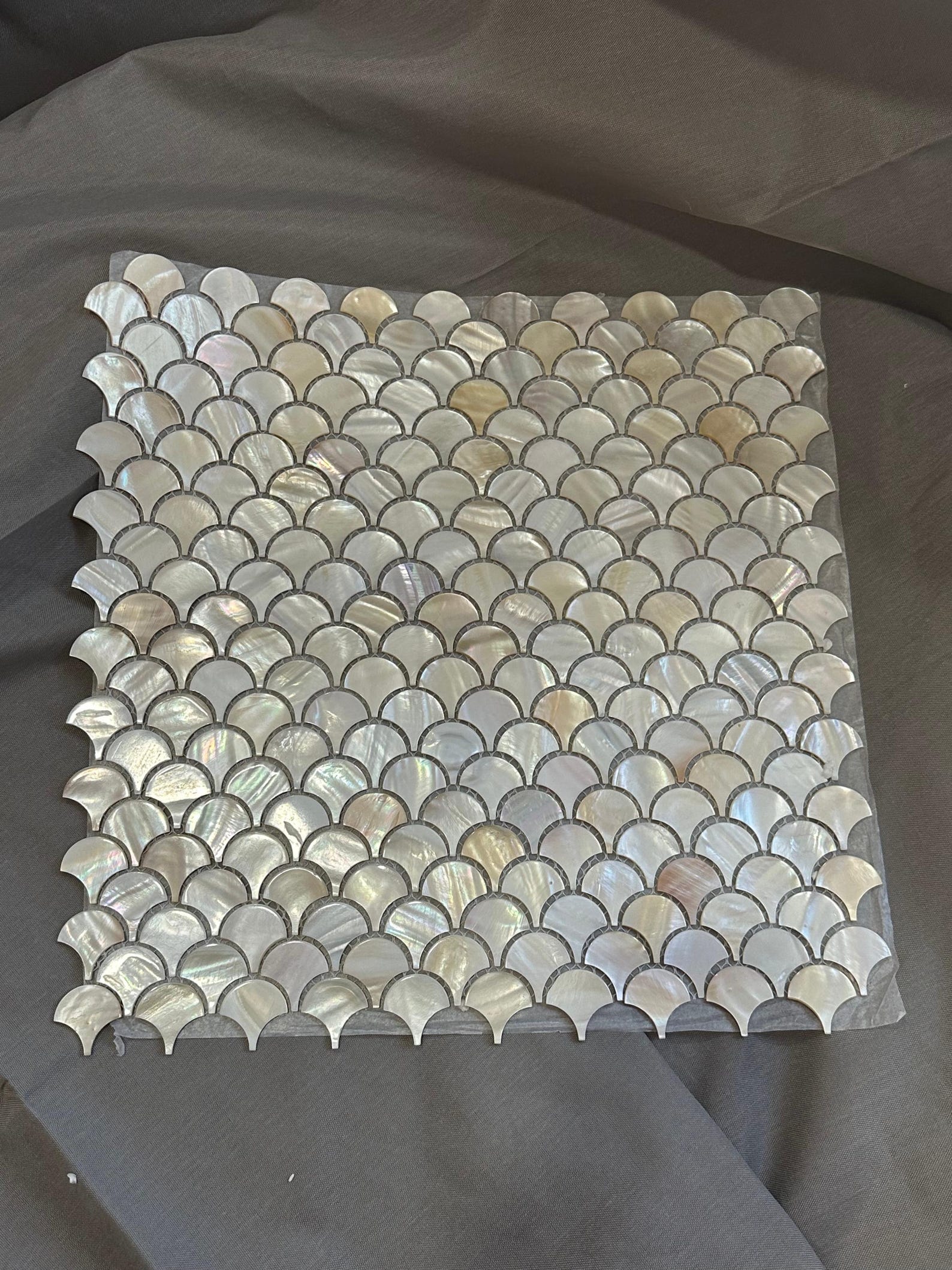 Handmade Fish Scale Mother of Pearl Mosaic Tile Natural Blush Rosy ...