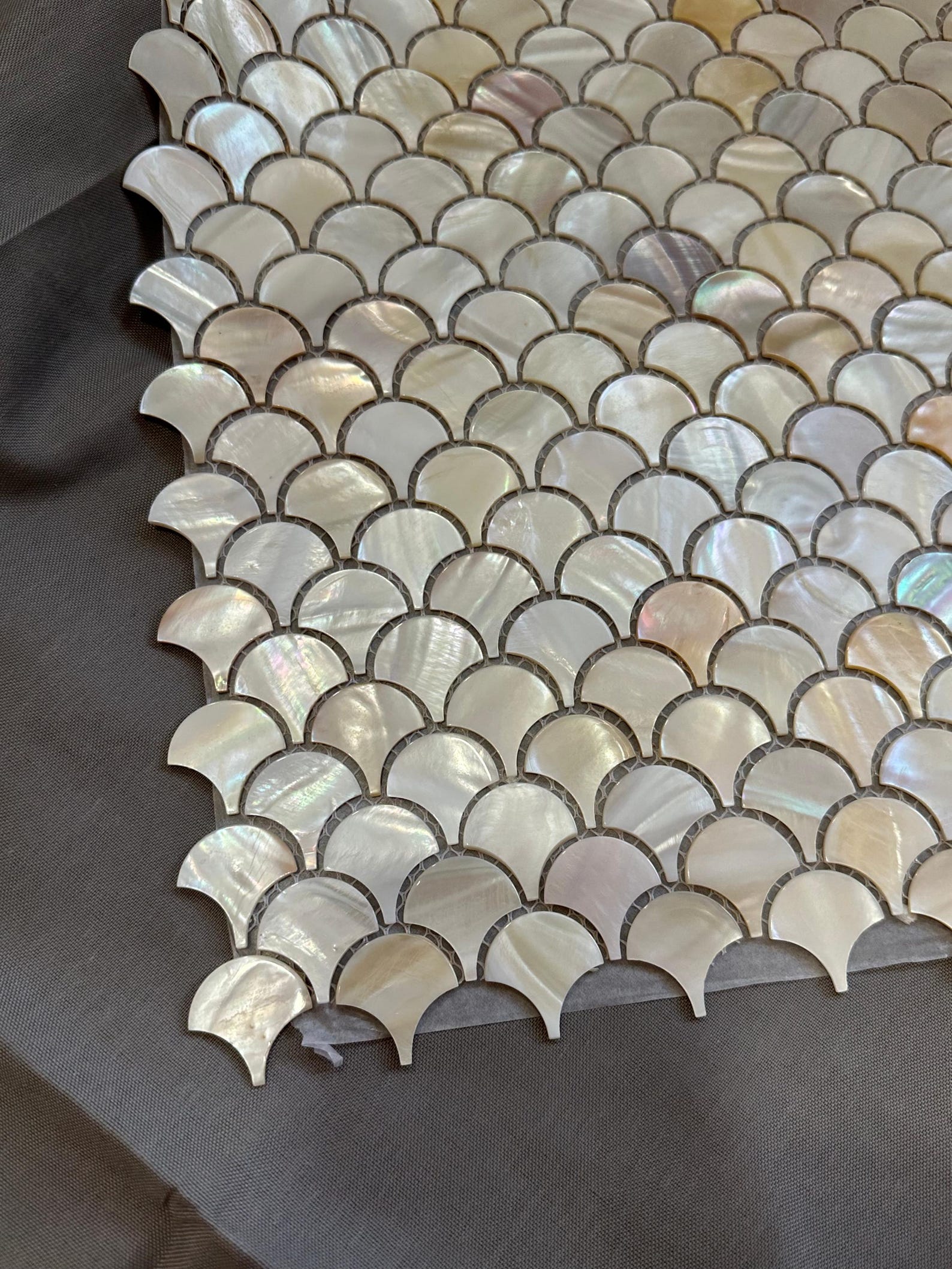 Handmade Fish Scale Mother of Pearl Mosaic Tile Natural Blush Rosy ...