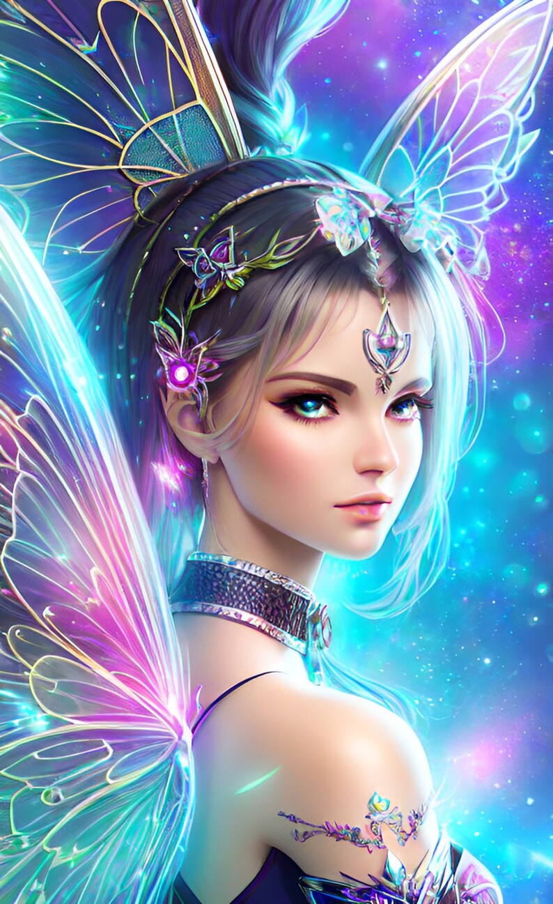 Ai-generated Images of Fairies in Futuristic and Cybernetic Costumes ...