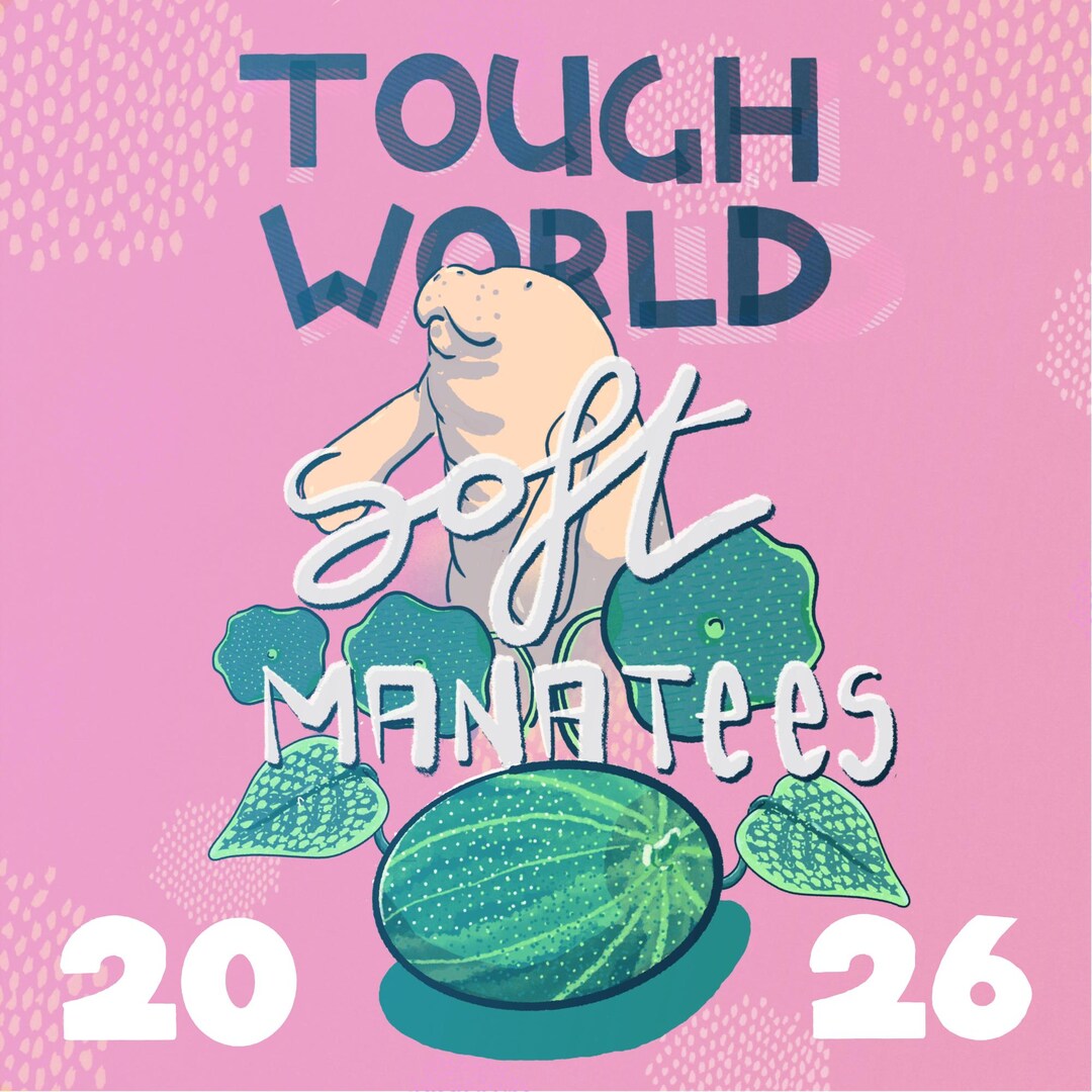 Wall Calendar Tough World Soft Manatees – Funny Animal Art Illustration ...
