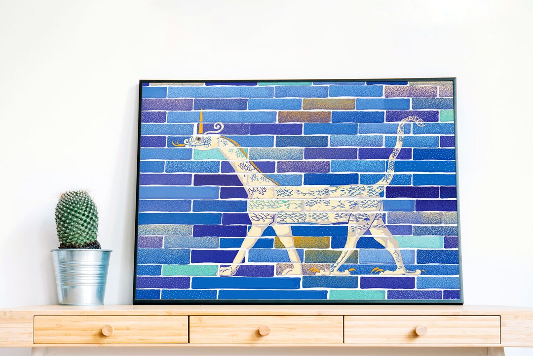Ishtar Gate Dragon Illustration: Babylon Archeology Poster - Etsy