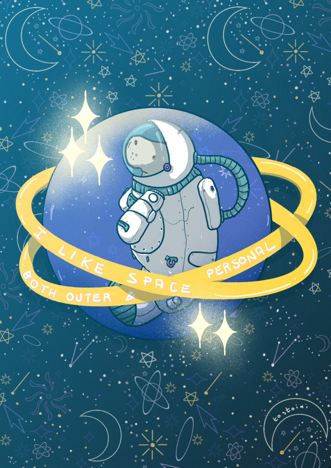 I Like Space Both Outer and Personal. Astronaut Manatee in Space ...