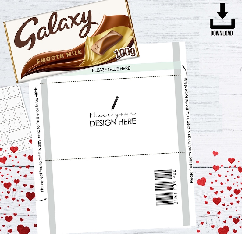100g Chocolate Wrapper Template, Galaxy Chocolate Bar Design Your Own ...