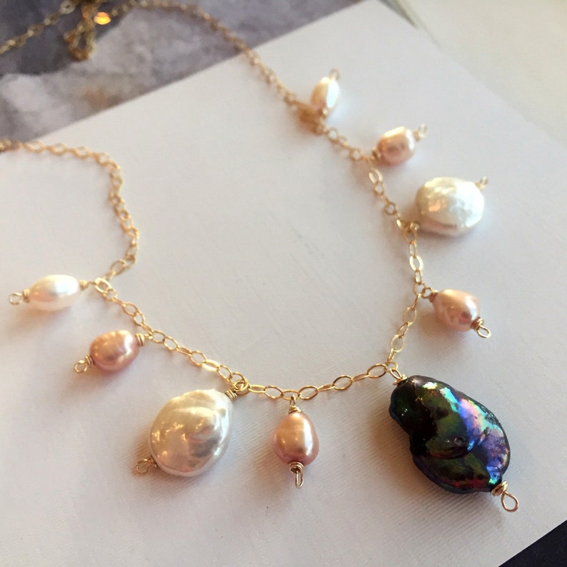 Paradise Multicolor Pearl Necklace - Etsy