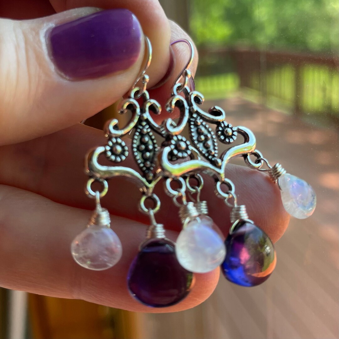 You Must Be Royalty Color Change Chandelier Earrings - Etsy