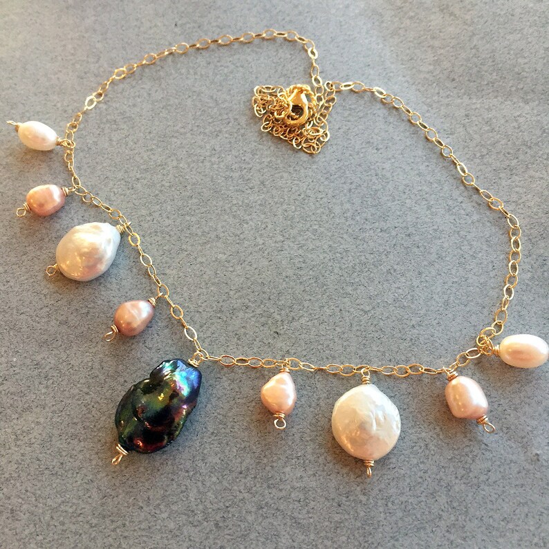 Paradise Multicolor Pearl Necklace - Etsy