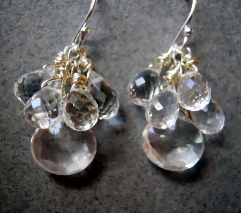Dripping With Ice Earrings Rock Crystal Quartz Ships From NY - Etsy