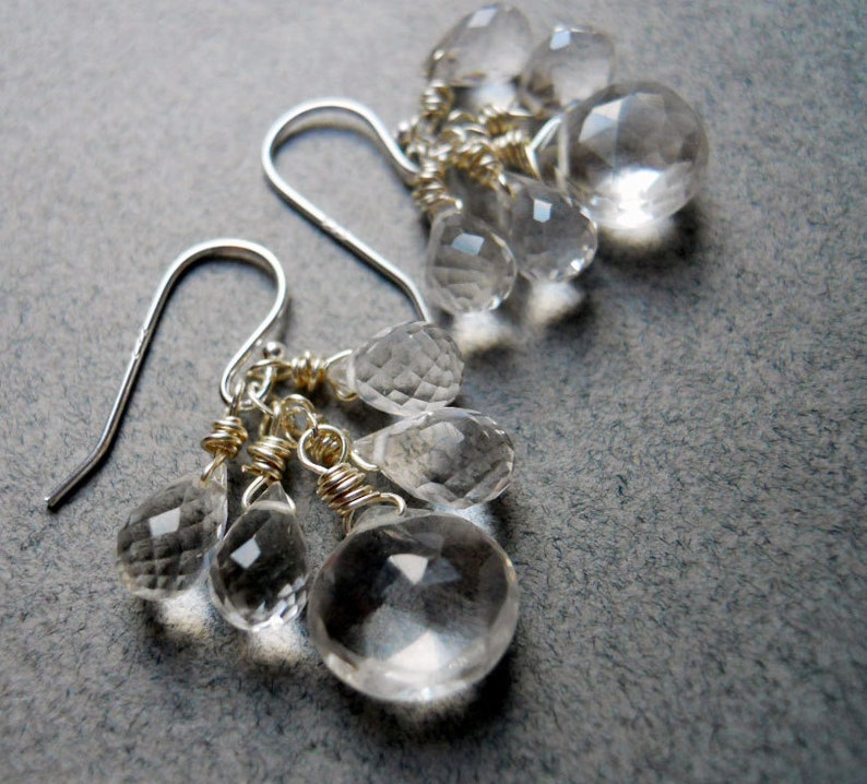 Dripping With Ice Earrings Rock Crystal Quartz Ships From NY - Etsy