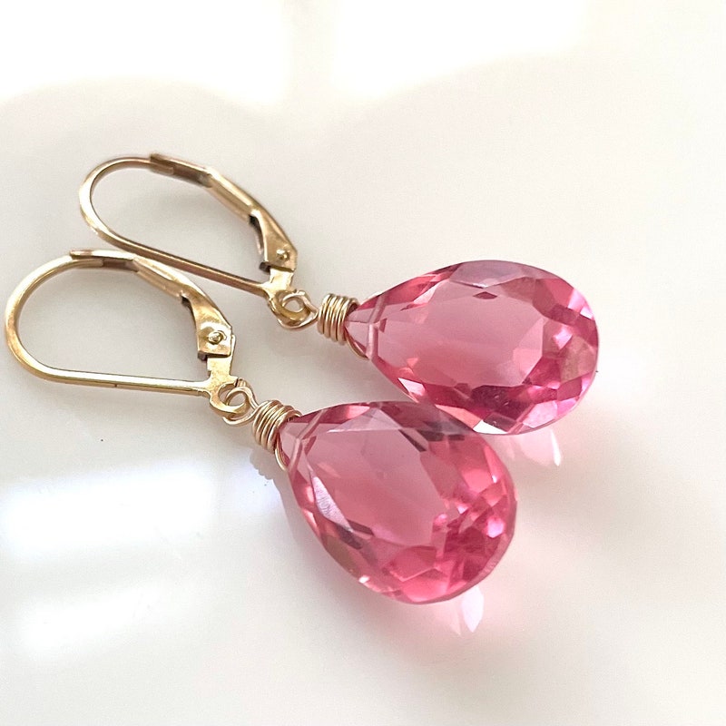 Pink Sapphire Dangling - Etsy