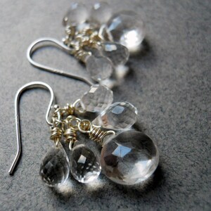 Dripping With Ice Earrings, Rock Crystal Quartz, Ships From NY - Etsy