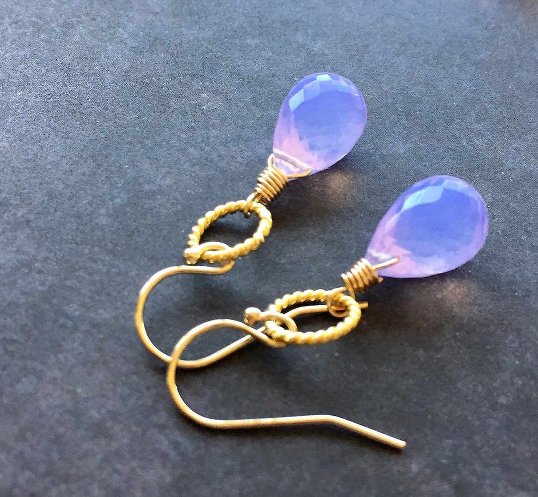 Lavender Scorolite Moon Quartz Teardrop, 12mm Stone, Earwire Options ...