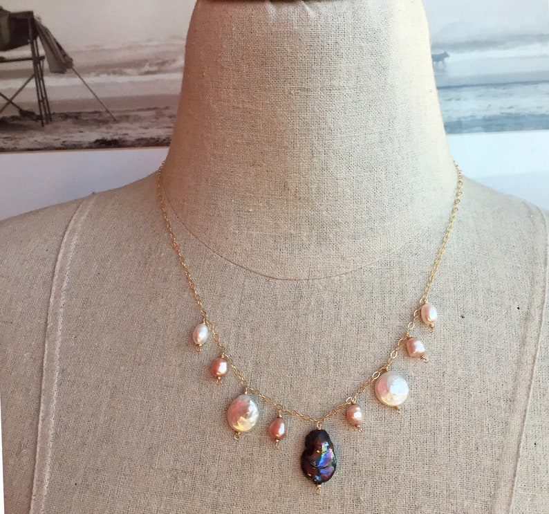 Paradise Multicolor Pearl Necklace - Etsy