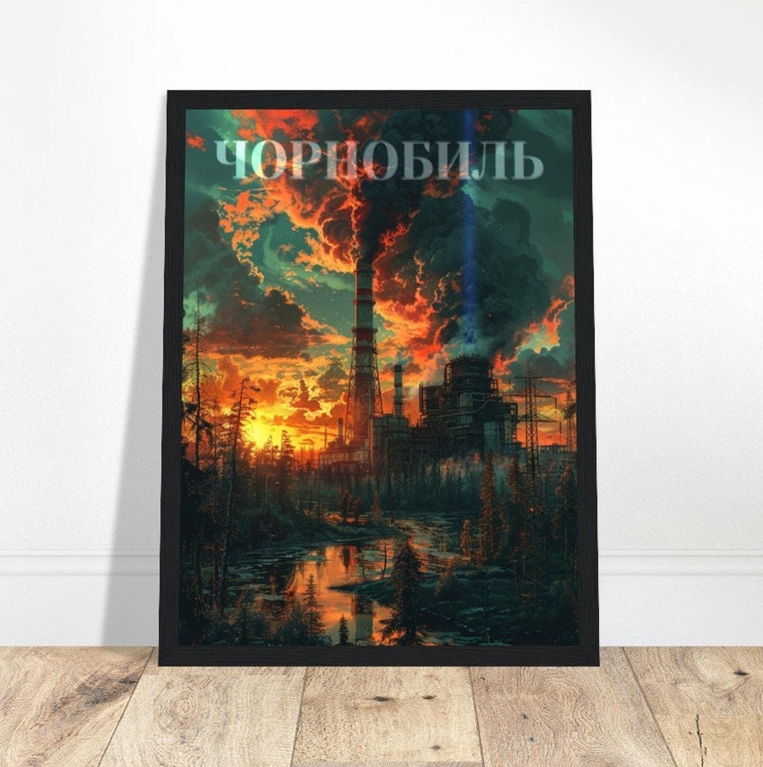 Framed Chernobyl Reactor Themed Poster House Decor Soviet Wall Hanging ...