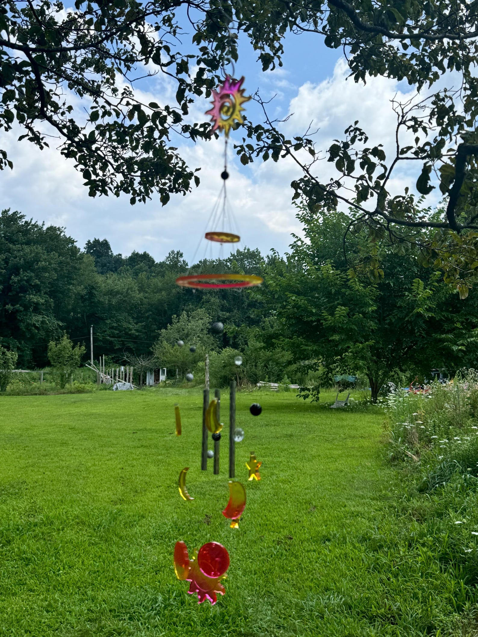 Sunrise-inspired Resin Wind Chime | Sun, Moon & Stars Design ...