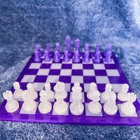 Handmade Resin Chess Set: Iceberg Design, Silver Accents - Etsy