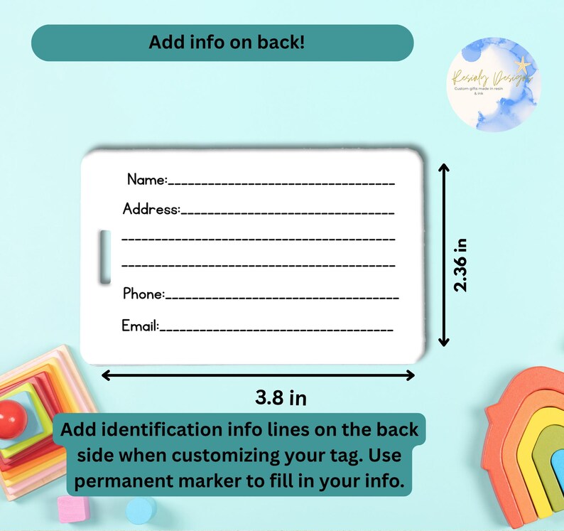 Retro Smiley Face Name Tag for Backpack: Custom Kids School Bag Tag ...