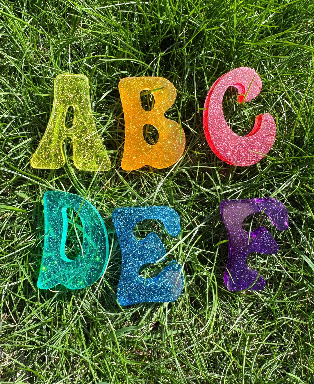 Custom Uppercase Alphabet Glitter Resin Letters | Sensory Bin ...