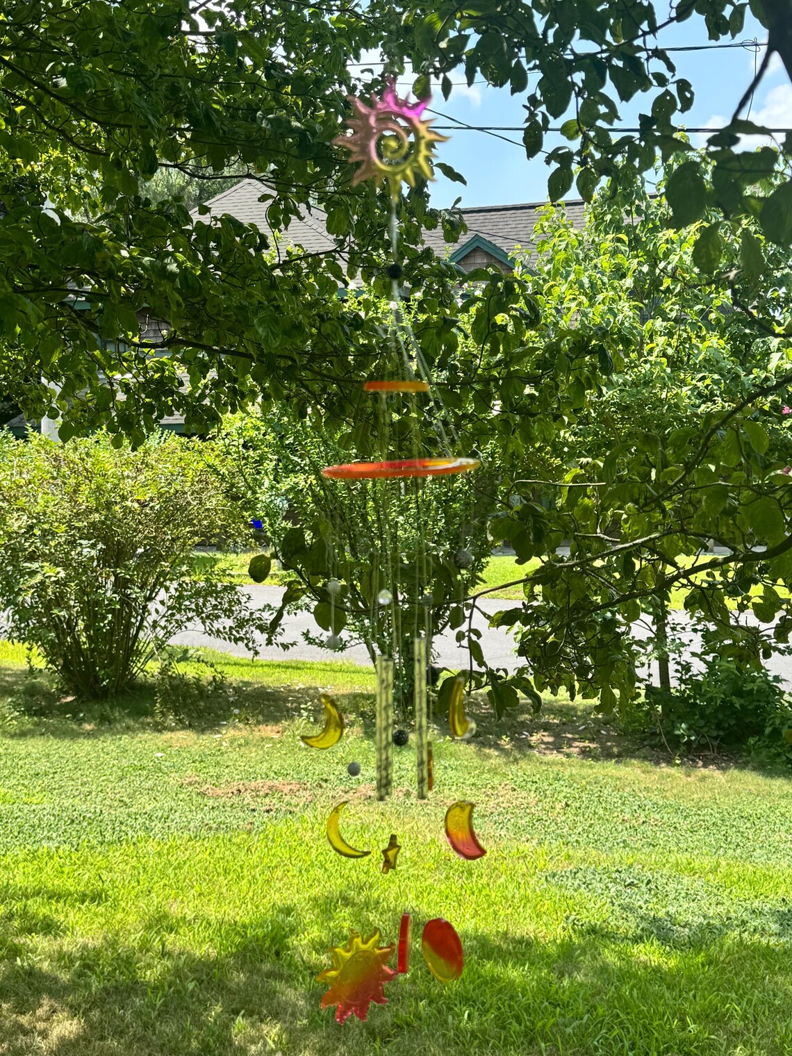 Sunrise-inspired Resin Wind Chime | Sun, Moon & Stars Design ...