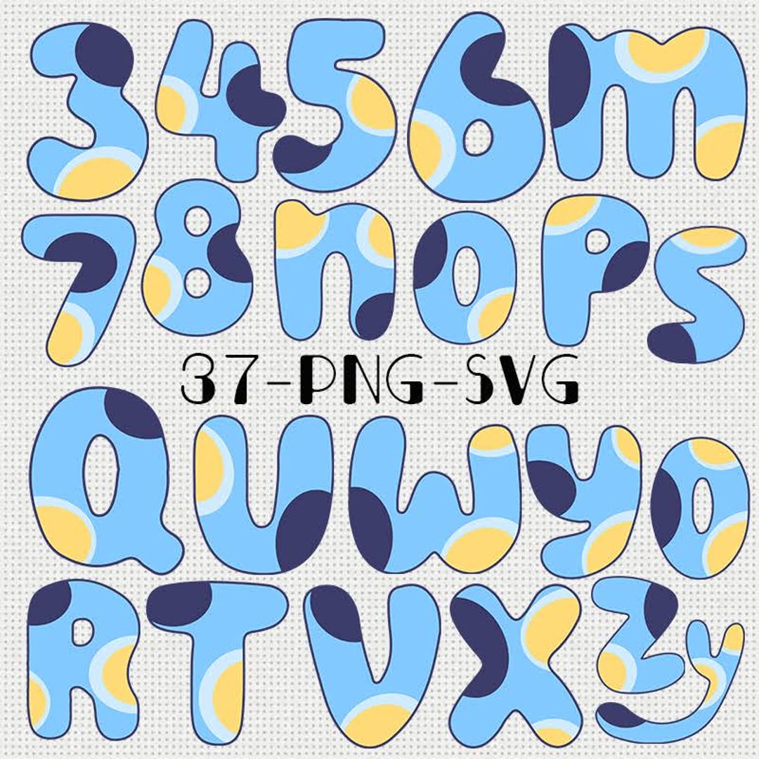 Commercial Blue Dog Alphabet PNG Numbers SVG Blue Dog Number PNG ...