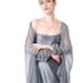Silver Grey Evening Silk Chiffon Stole/ Wrap/ Shawl With Semi-sleeves ...