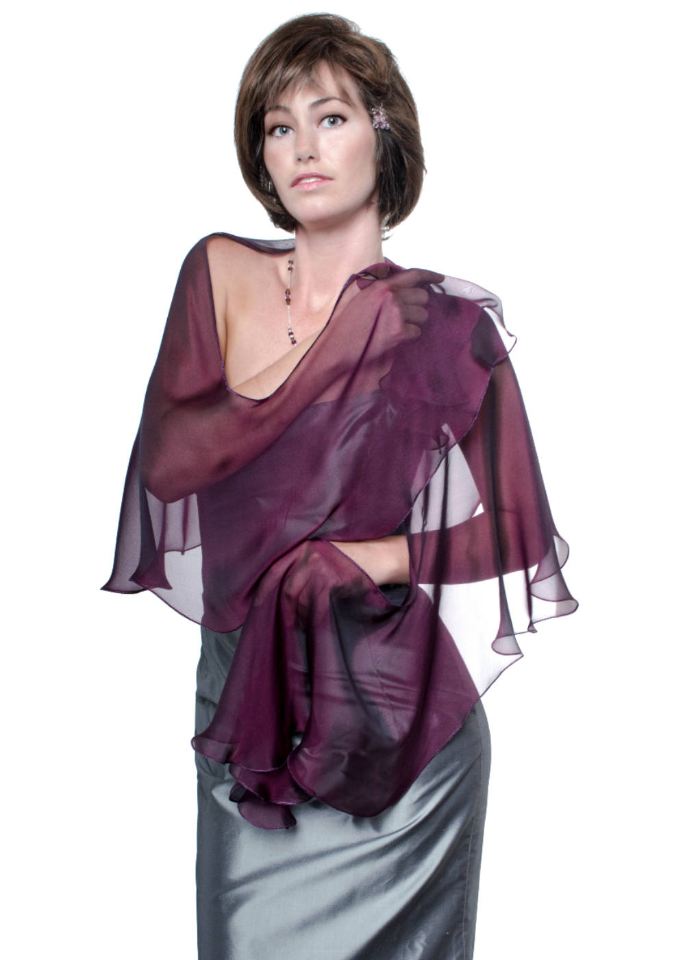 Silk Wrap Scarf in Dark-grape Color - Etsy