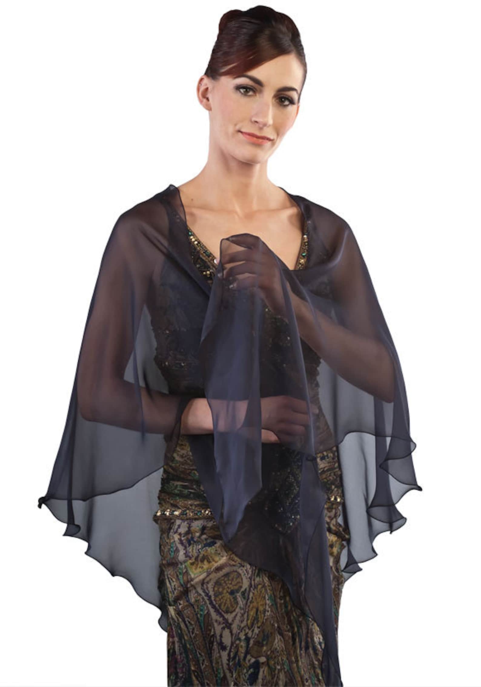 Silk Chiffon Shawl. 34 Colors Available - Etsy Canada