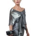 Shimmer Silk Evening Scarf: Metallic Silver Black Wrap - Etsy