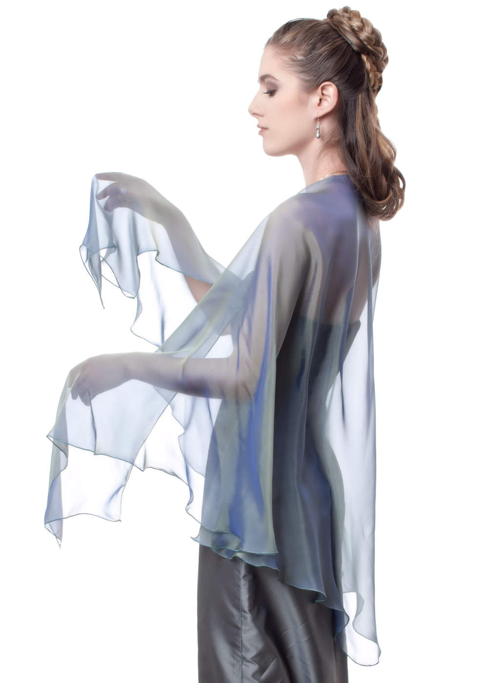 Formal Sheer Silk SHAWL/ WRAP in Color of Aqua - Etsy