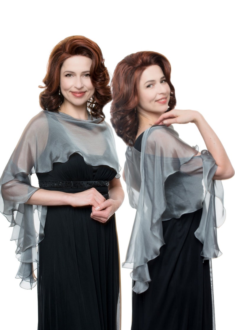 Silver Grey Silk Fluttering Scarf/ Wrap - Etsy