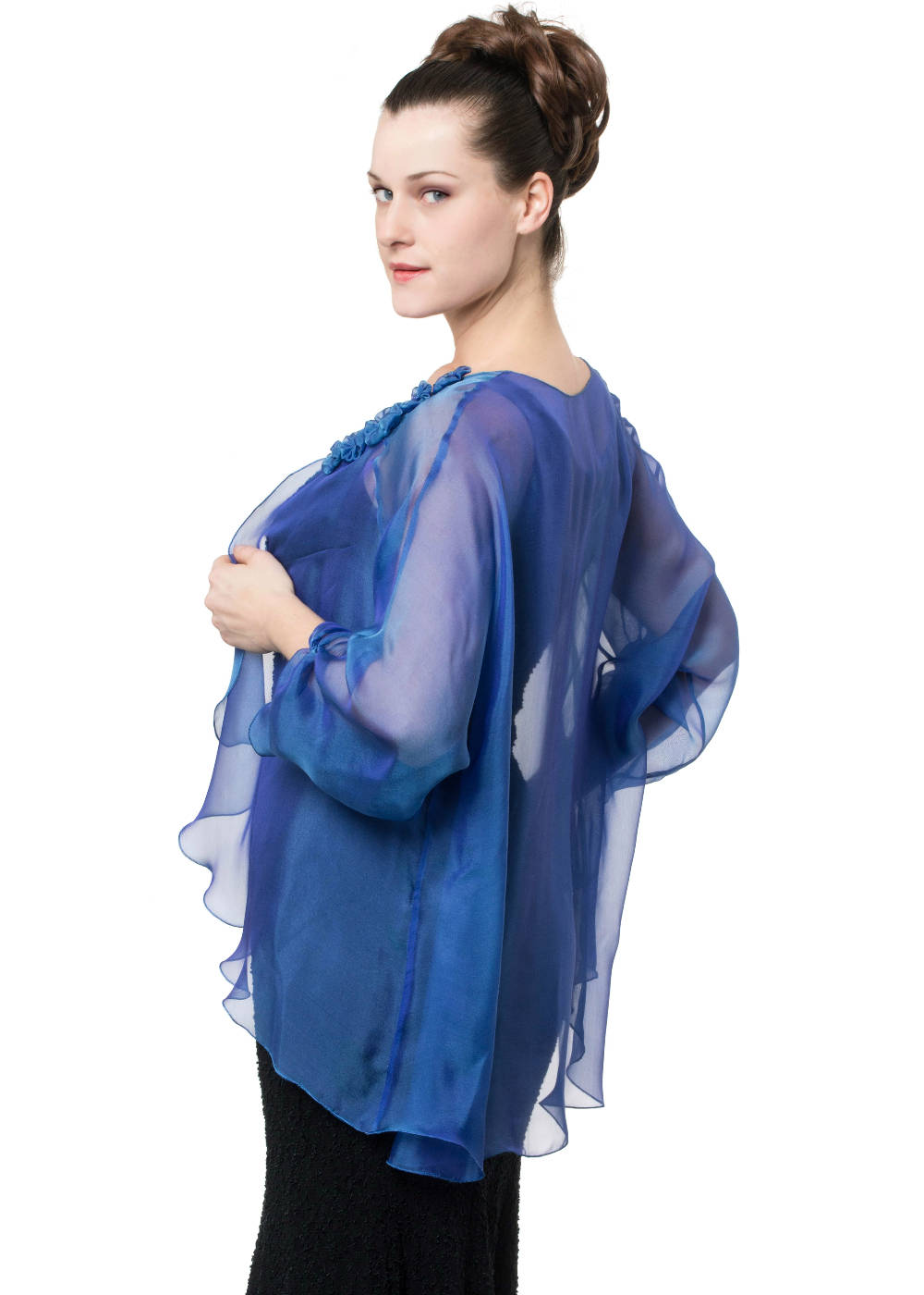 Royal Blue Silk Chiffon Swing Jacket LANA - Etsy